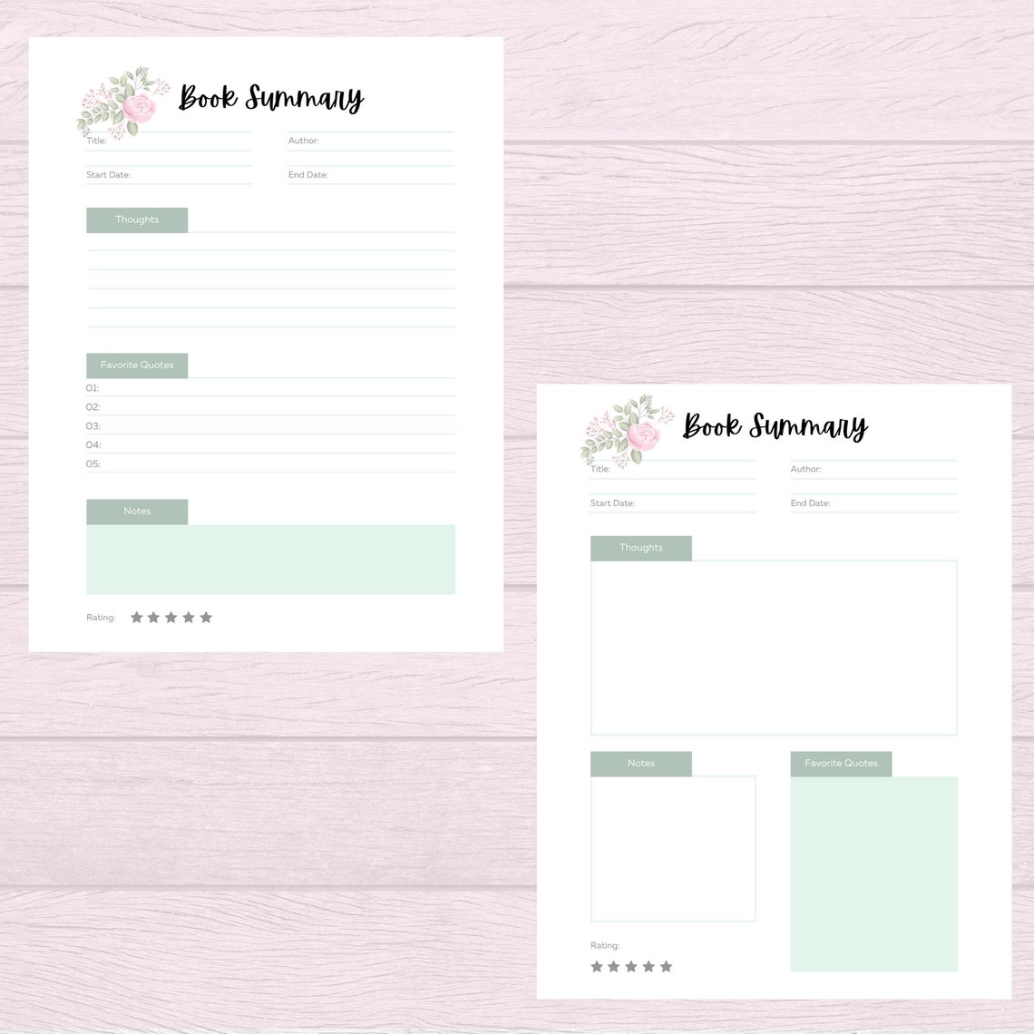 Book Summary Page, Reading Summary, Book Club Resource, Printable ...