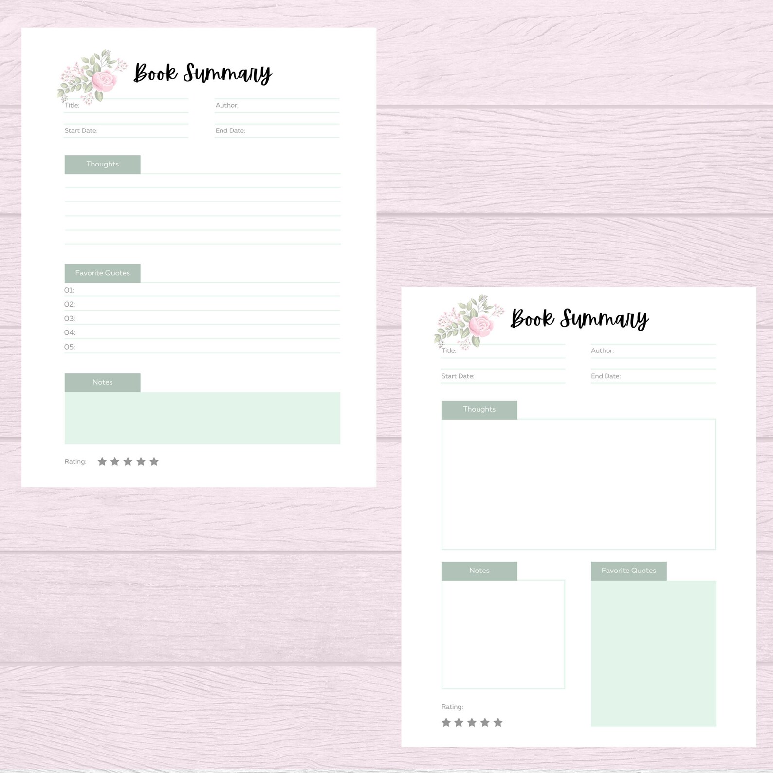 Book Summary Page, Reading Summary, Book Club Resource, Printable ...