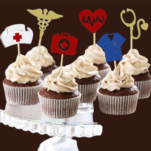 Nursing School Cupcake Toppers - Etsy
