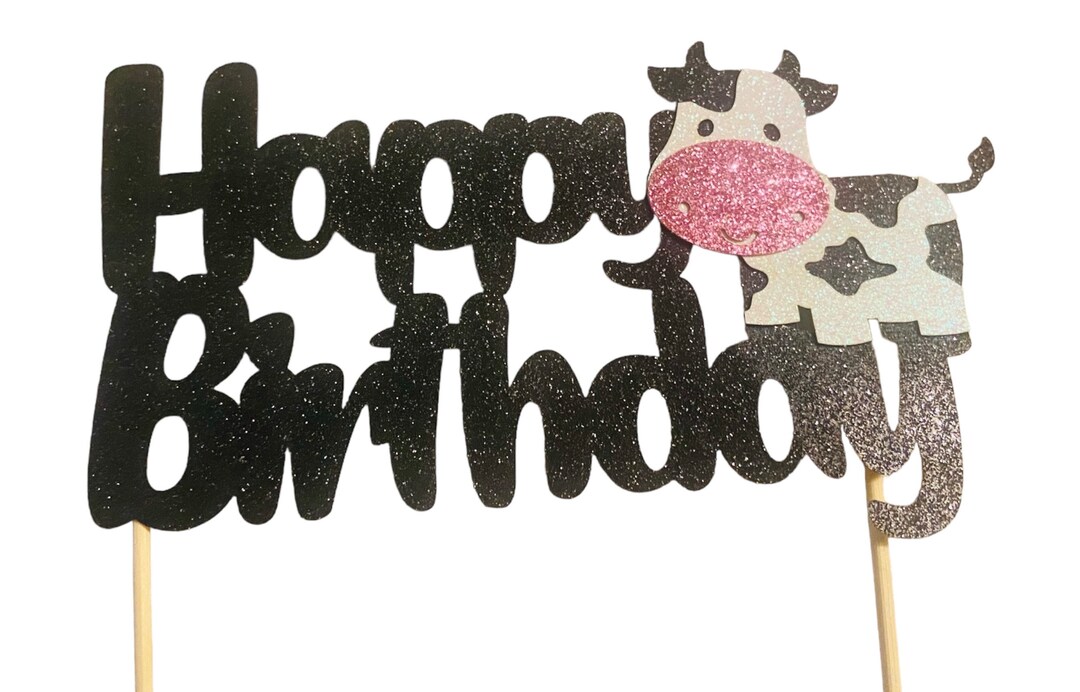 Cow Birthday Cake Topper - Etsy