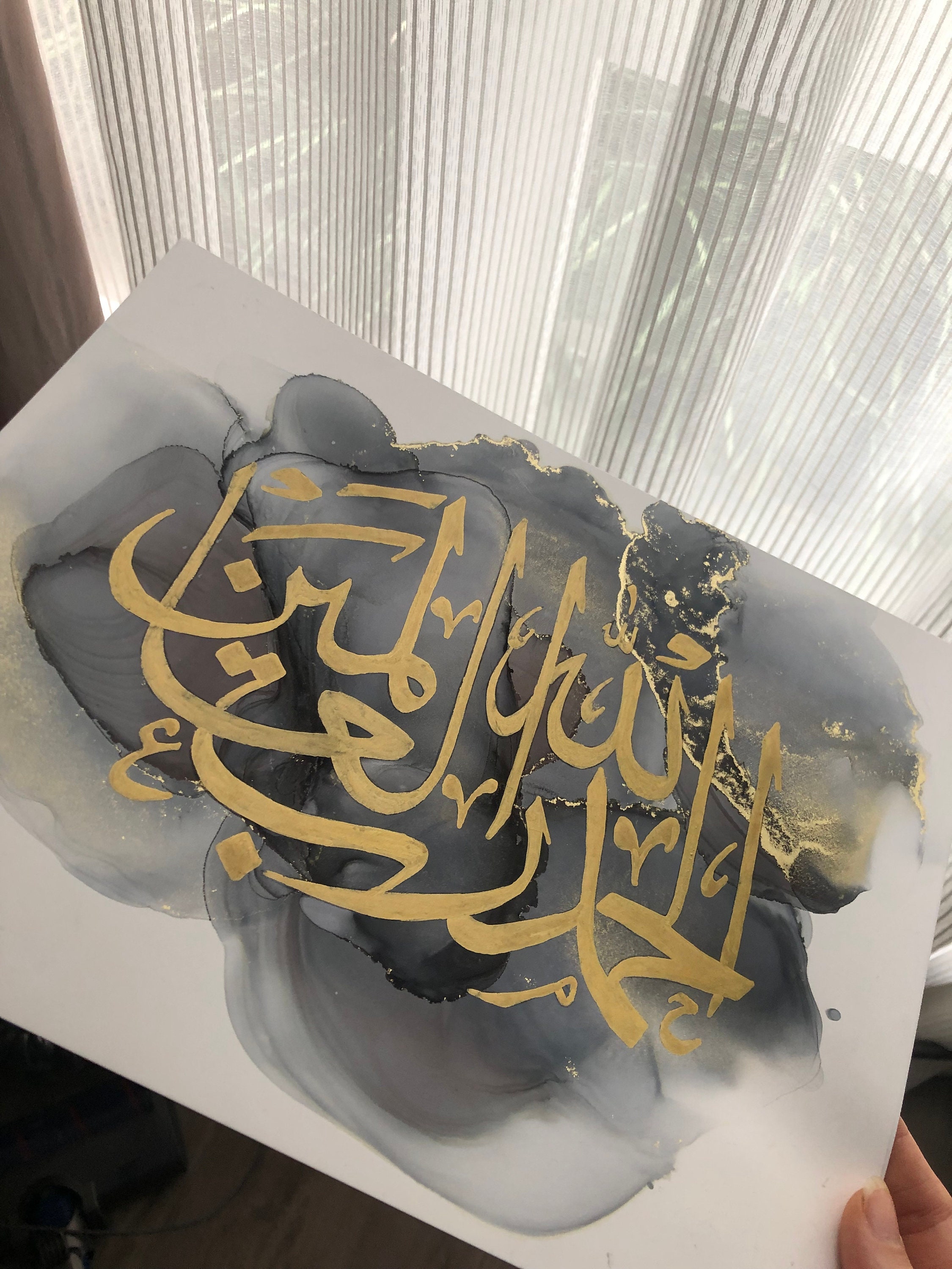 Arabic calligraphy Imam Hussein art Yupo paper wall decor art ...