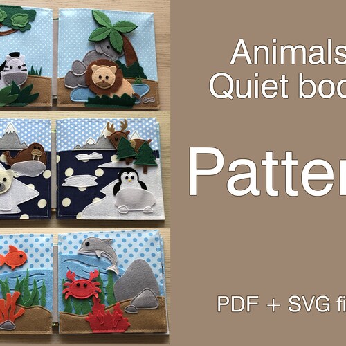 Animals Quiet Book Pattern PDF & Tutorial Fox Mini Book Felt - Etsy