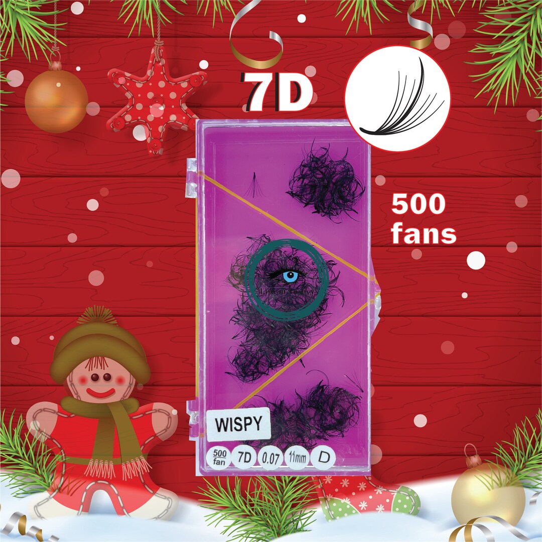 Wispy Fans 7D Fans Hybrid Premade Lash Extension D Curl Mix Length 1200 ...