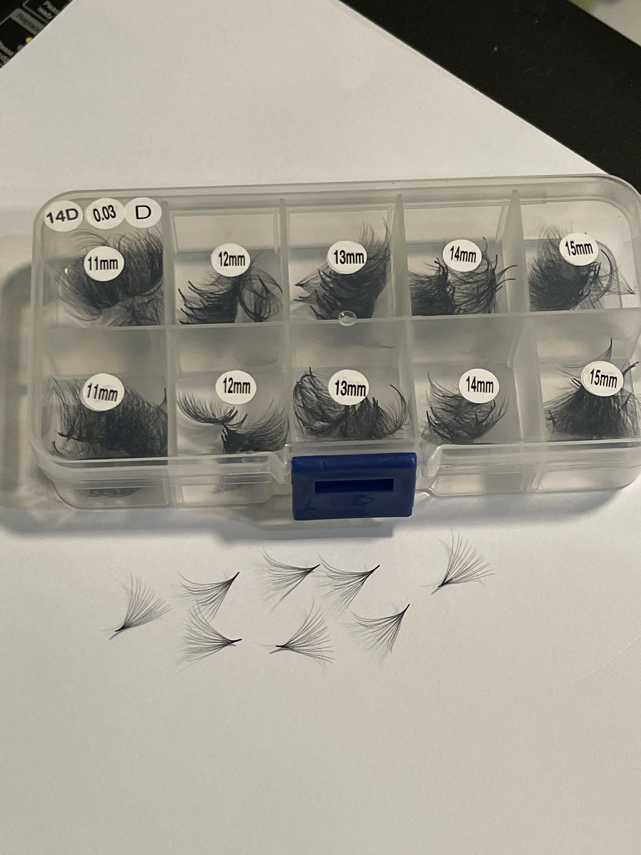 14d 0.03 Premade Fans Mixed Lengths Eyelash Extensions 500 - Etsy