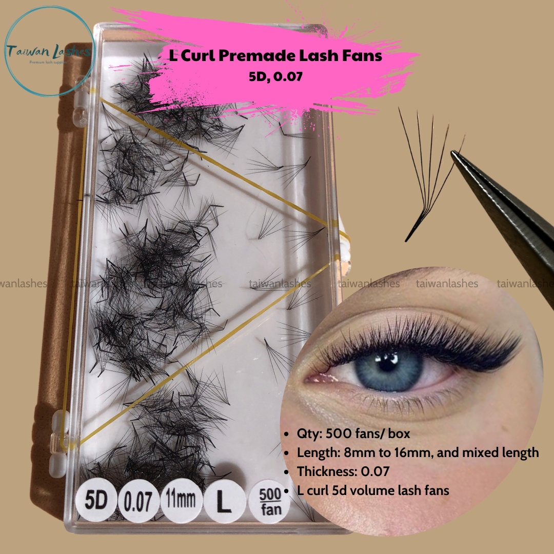 L Curl Premade Fans Eyelash Extensions 5D 0.07 - Etsy
