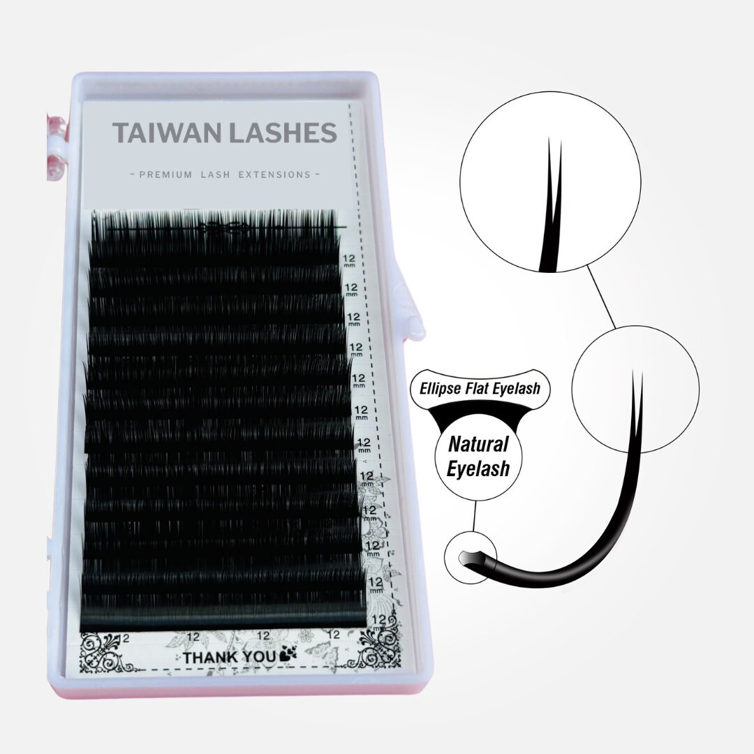 Flat Lash Tray 0.15/ Double Split Tips Ellipse Lash for Darker ...