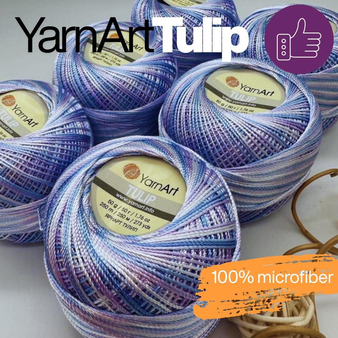 Yarnart Tulip – Shiny Microfiber Crochet Yarn | 100% Rayon Microfiber ...