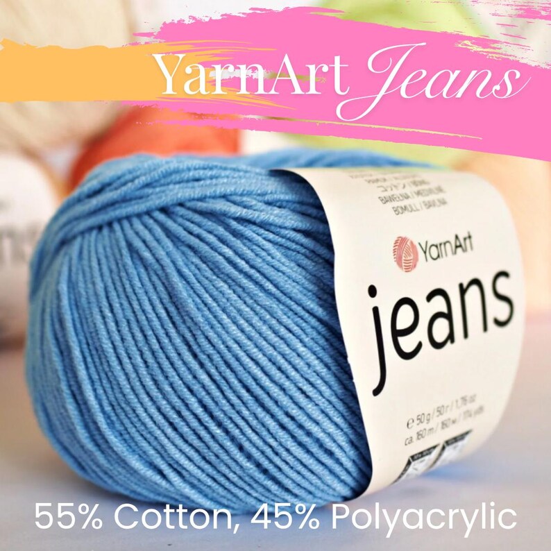 Yarnart Jeans – Soft Cotton Blend Yarn 50g 160m | Sport Weight Yarn for ...