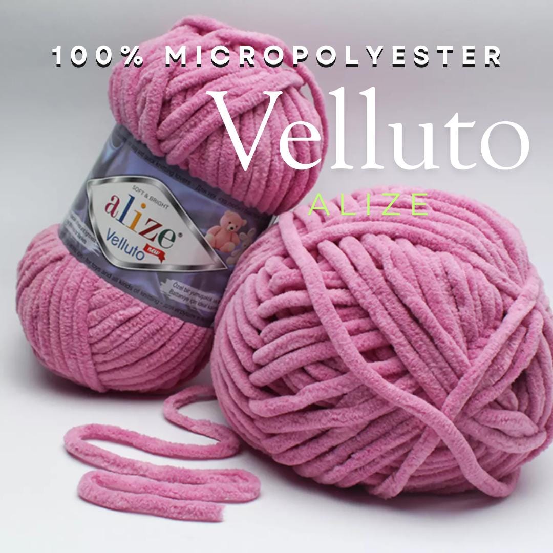 Alize Velluto – Super Bulky Velvet Chenille Yarn 100g | Soft Plush Yarn ...