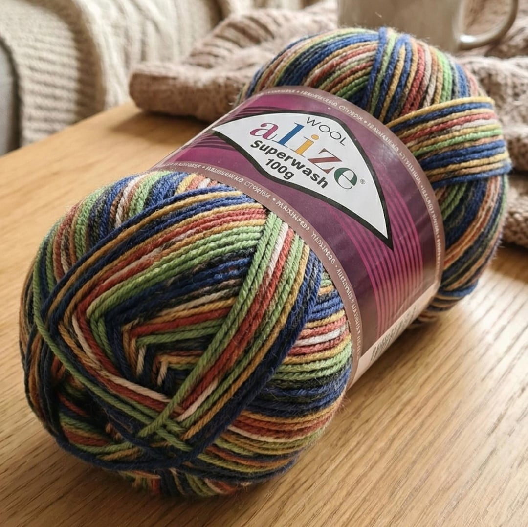 Alize Superwash Comfort Socks – Self-patterning Wool Blend Sock Yarn ...