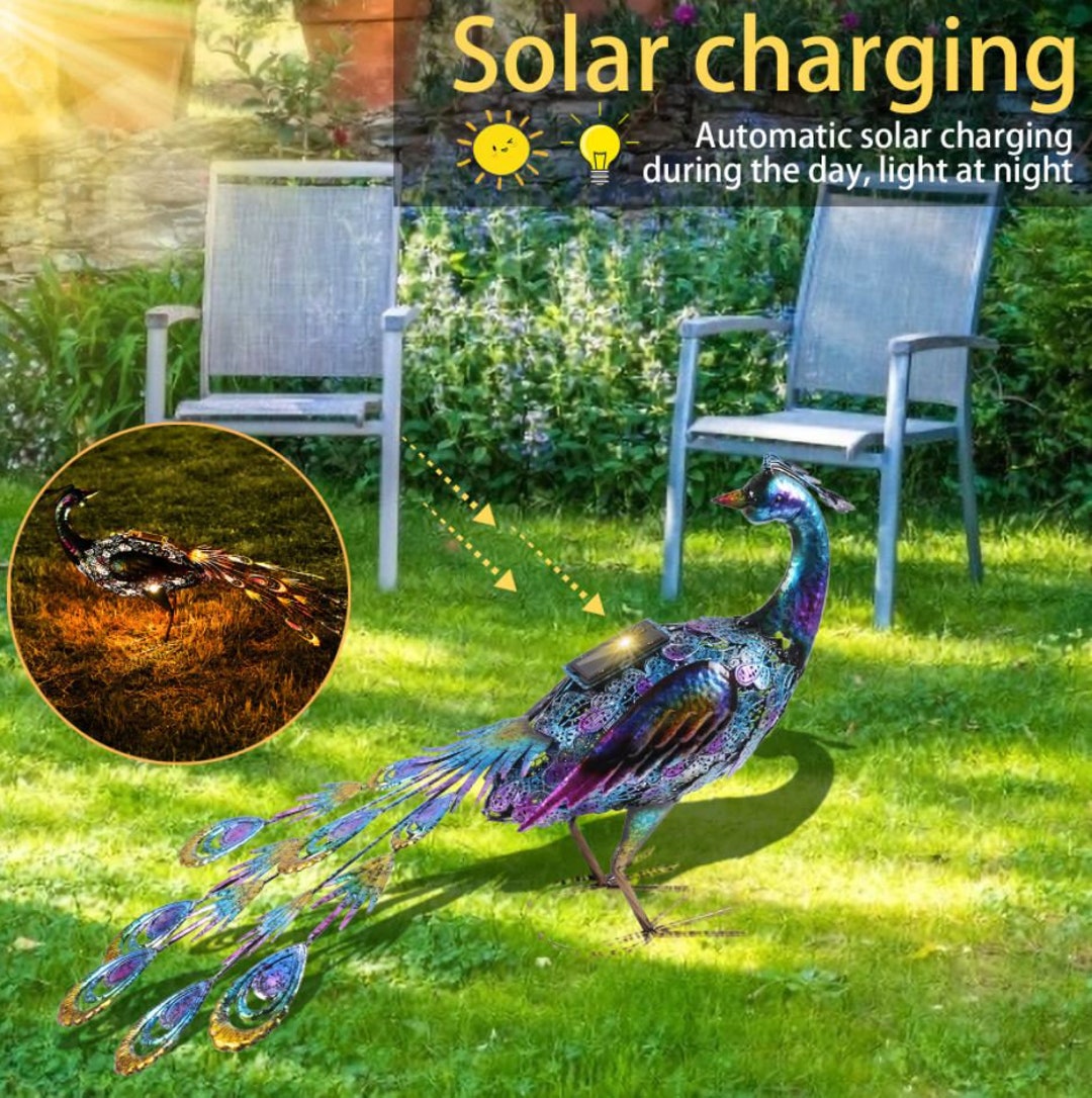 Peacock Solar Light, Garden, Courtyard, Lawn Decoration - Etsy