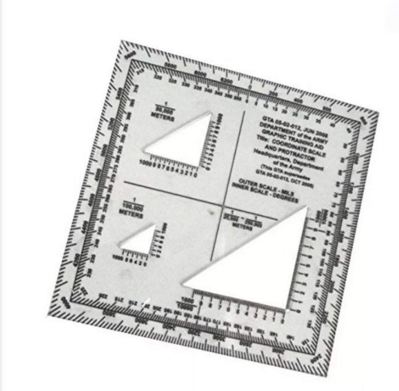 Super GTA Topographic Map Scale & Protractor Military UTM/MGRS Reader ...