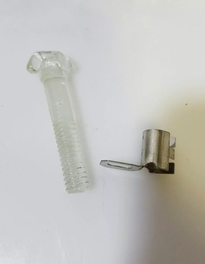 Vintage Lot of 10 Clear Glass Stainless Base Neon Sign Tube Support ...