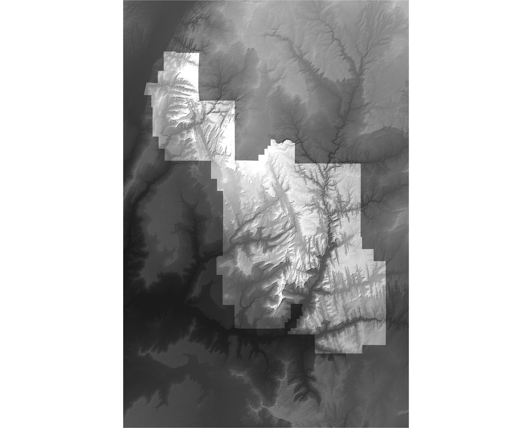 Zion National Park Elevation Map Canvas - Etsy