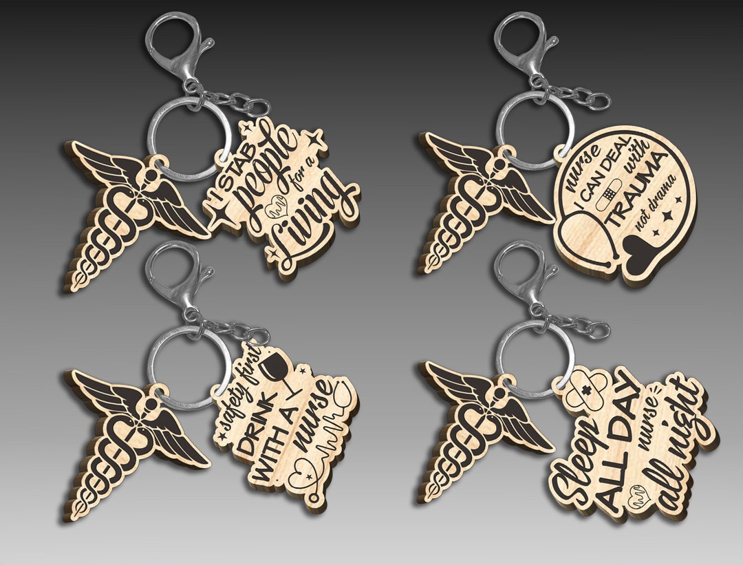 Nurse Keychain Lasercut Svg Bundle,nurse Gift Svg,nurse Life Svg ...