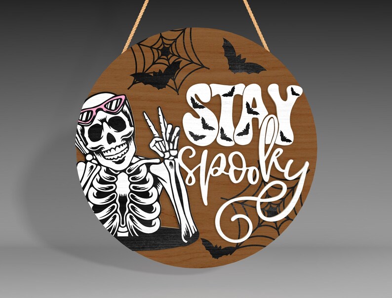 Halloween Skeleton Door Sign Laser Cut File Svg Bundle,halloween Door ...