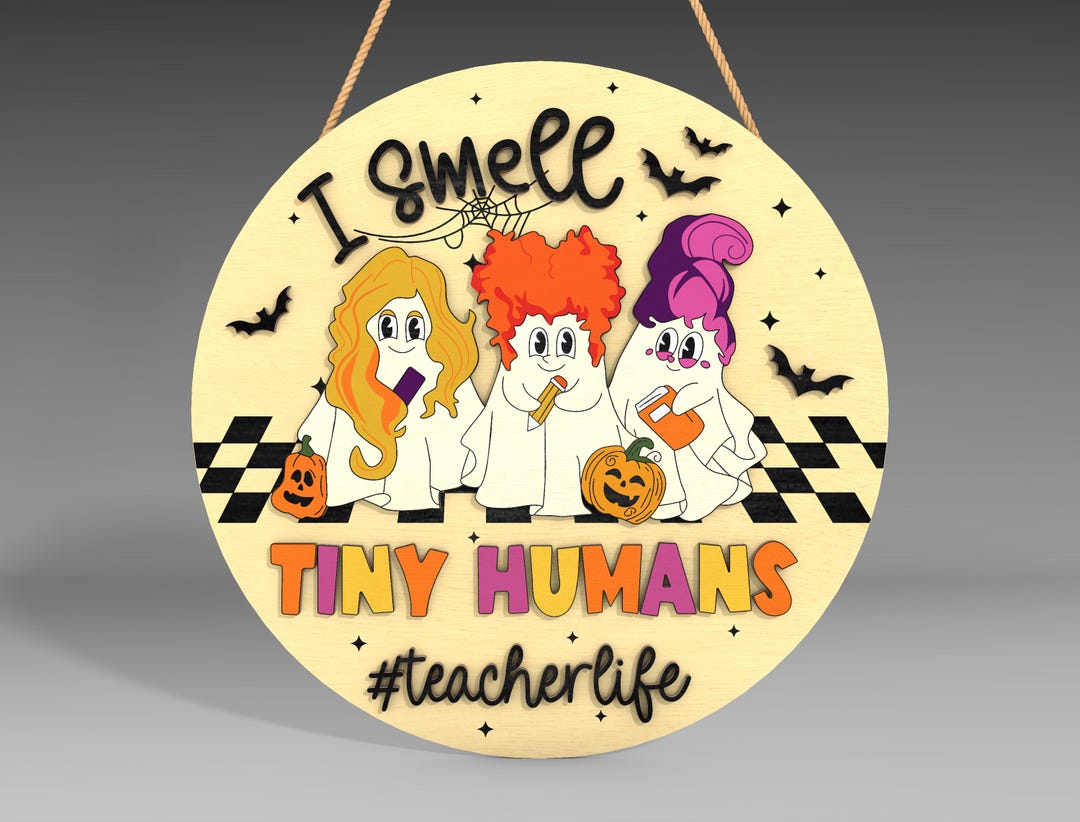 Halloween Teacher Door Sign Laser Cut Svg ,ghost Halloween Door Hanger ...
