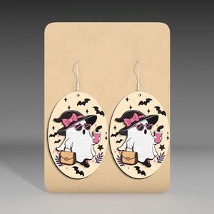 Cute Ghost Earring Wood Laser Cut File Svg ,halloween Earrings Svg ...