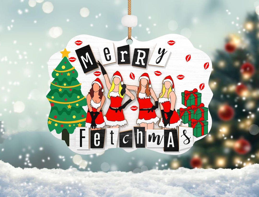 Christmas Merry Fetchmas Ornament Lasercut File Svg,merry Fetchmas Xmas Svg ,funny Christmas ...