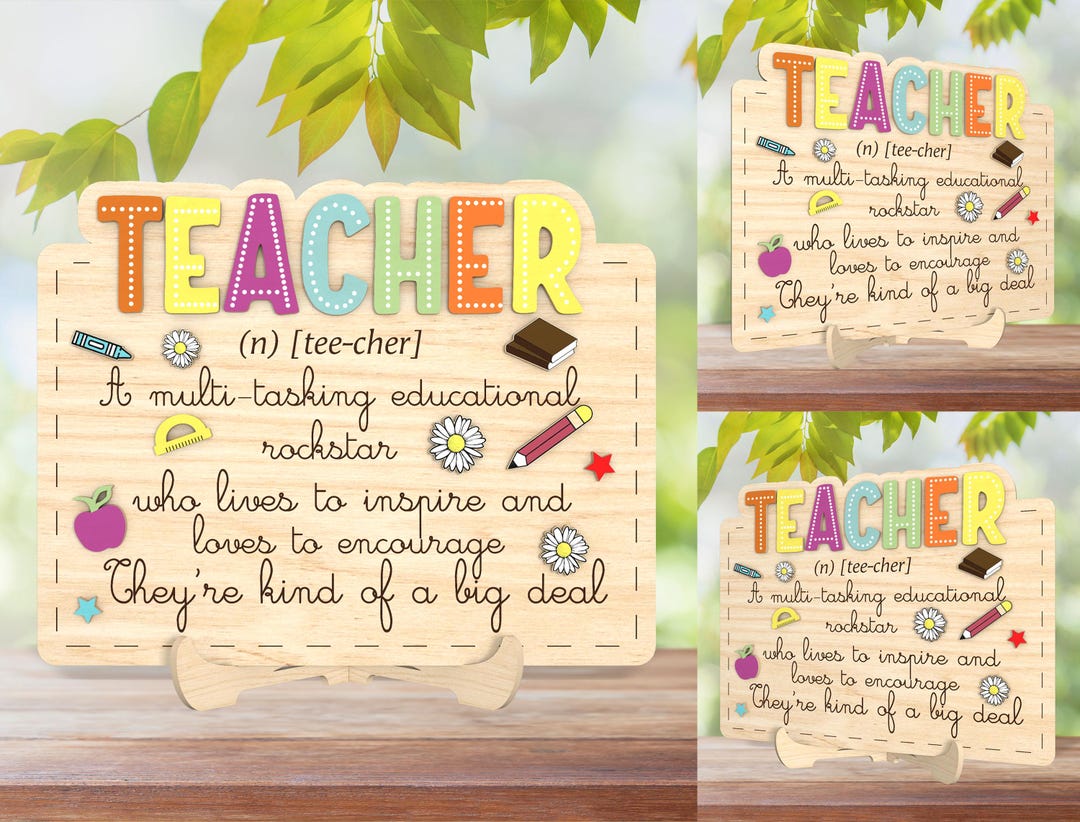 Table Sign Gift for Teacher Day, Teacher Appreciation Week Gift Svg ...