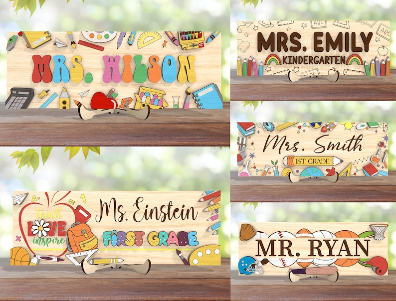 Personalized Name Desk Plate for Teacher Cut File, Teacher Appreciation ...