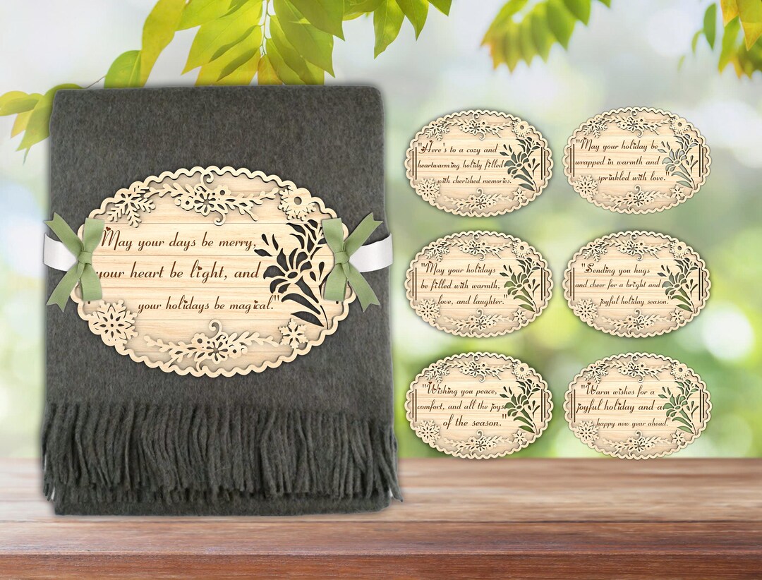 Blanket Tag With Ornament Lasercut File Svg, Wooden Blanket Tag Svg ...
