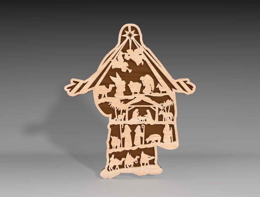 3D Standing Nativity Scene Svg ,jesus Standing Lasercut File Svg ...