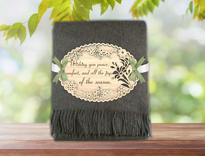 Blanket Tag With Ornament Lasercut File Svg, Wooden Blanket Tag Svg ...