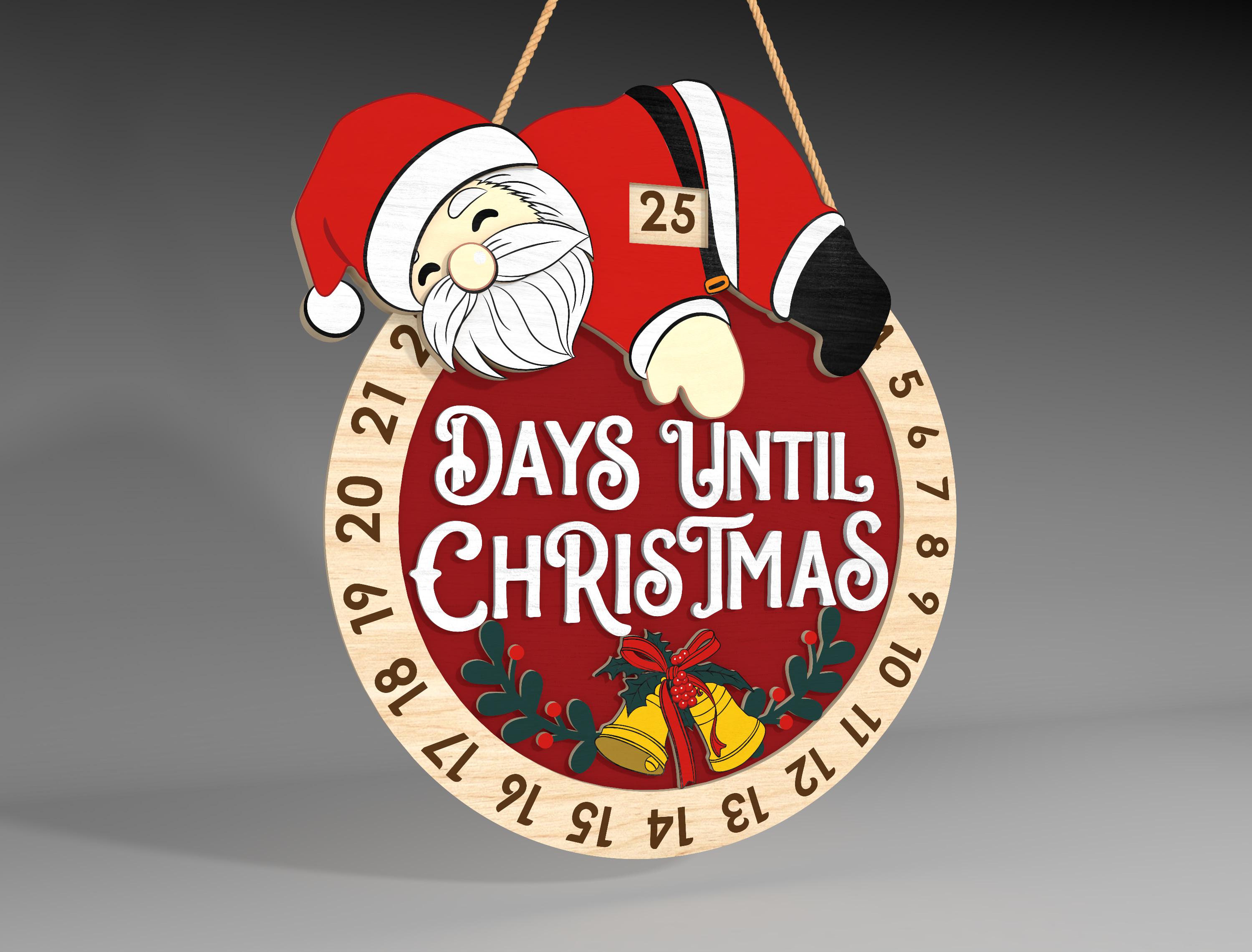 Santa Christmas Countdown Lasercut File Svg ,days Until Christmas Svg ...
