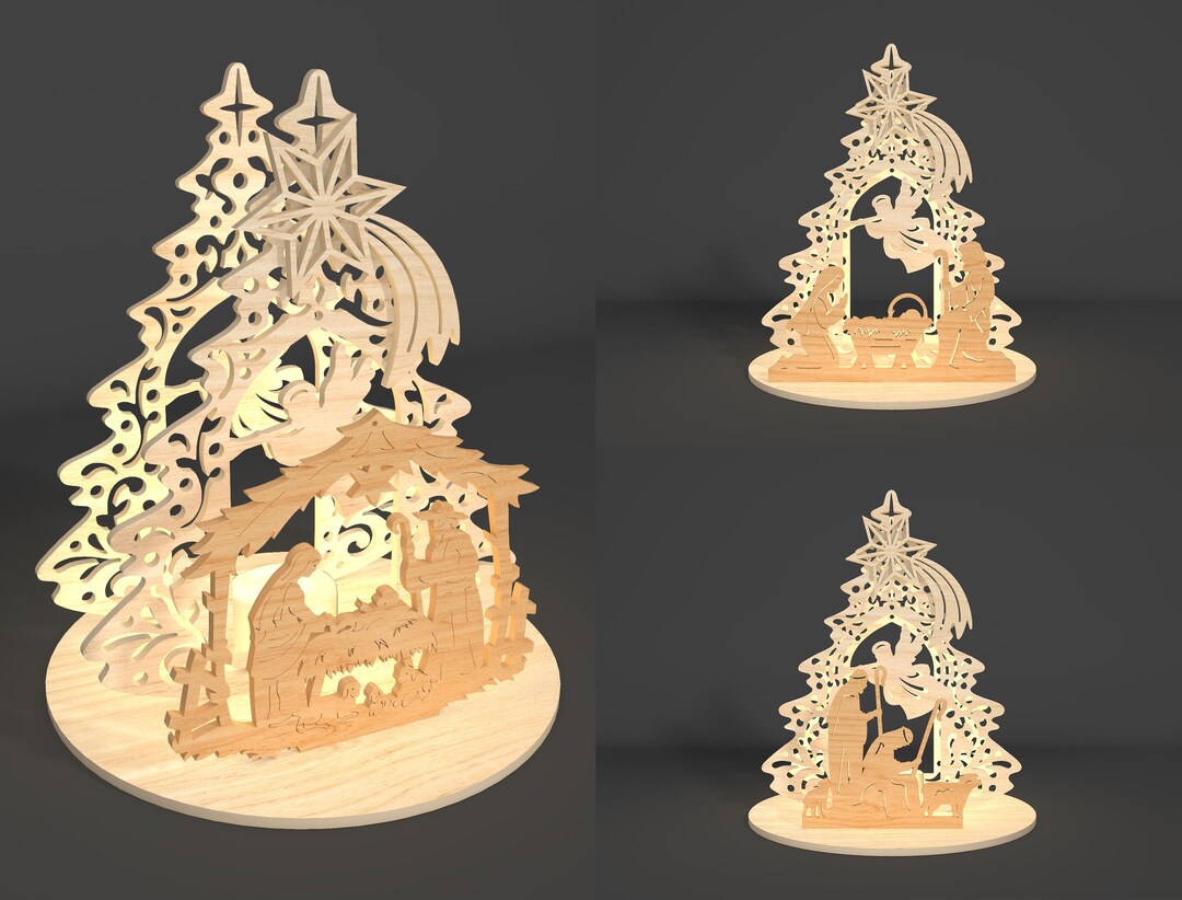 Nativity Scene Standing Laser Cut File Svg,nativity Standing Cut File ...