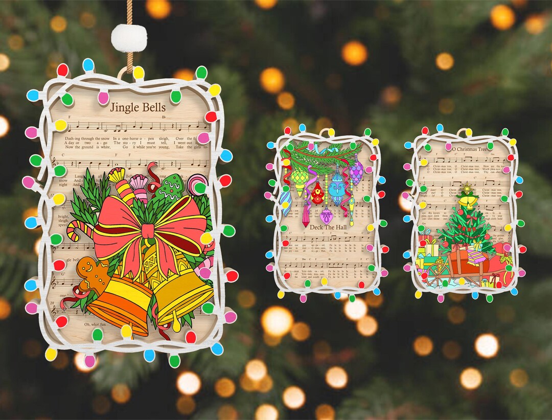 Music Sheet Christmas Ornaments Svg, Merry Christmas Ornament Svg ...