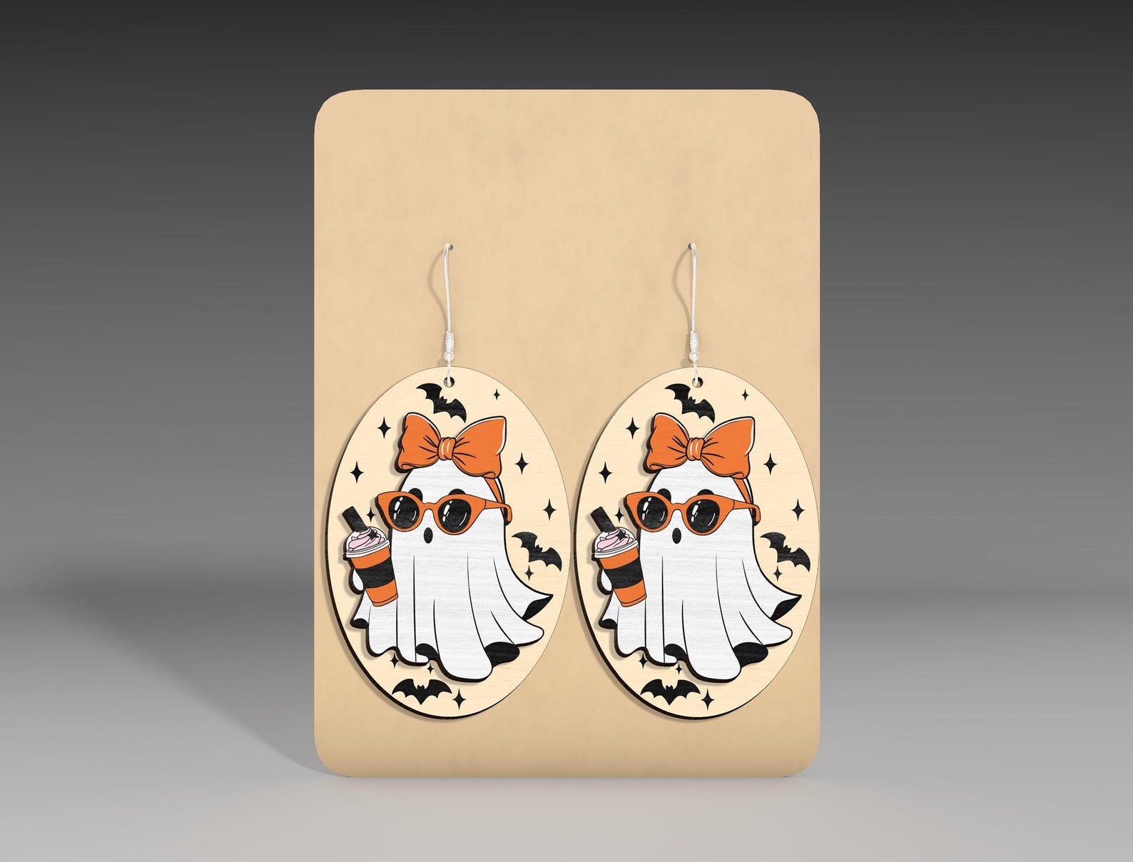Cute Ghost Earring Wood Laser Cut File Svg ,halloween Earrings Svg ...
