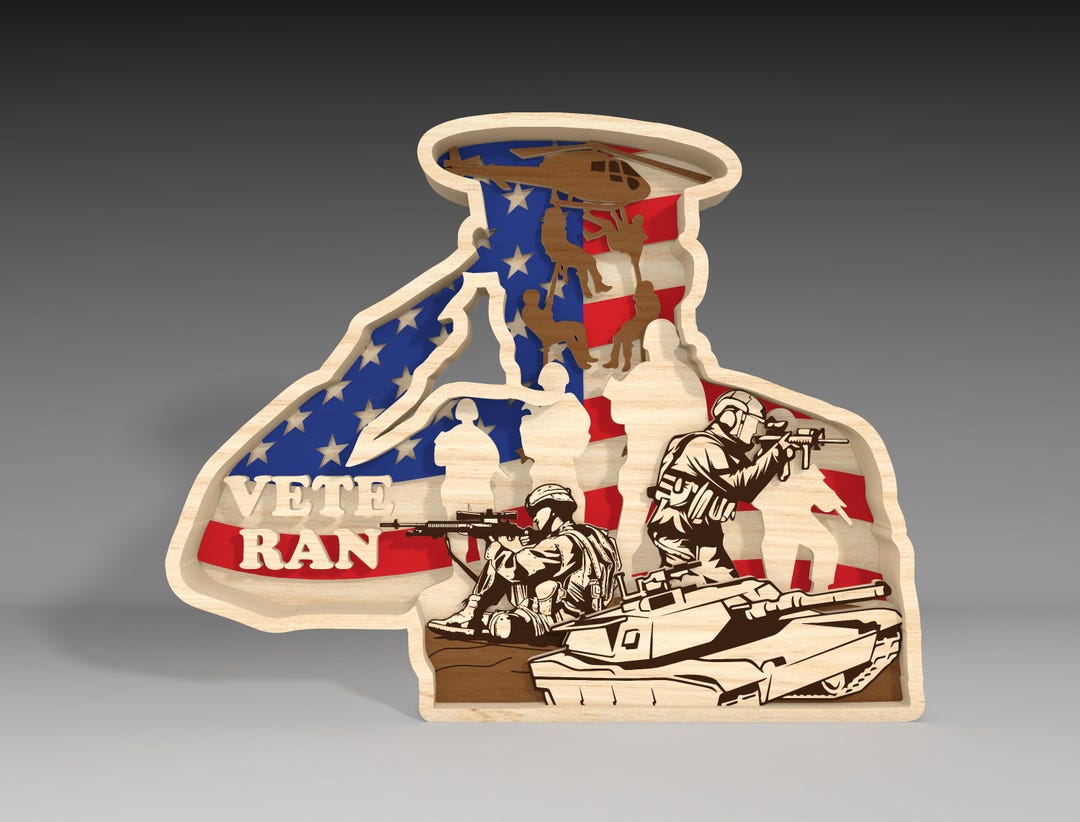 Veteran United States Standing Lasercut File Svg, 3D Standing Veteran ...