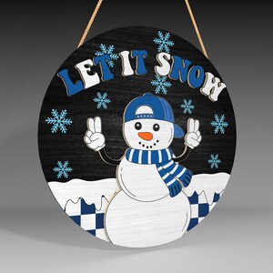 Funny Snowman Door Sign Lasercut File Svg, Let It Snow Svg,christmas ...