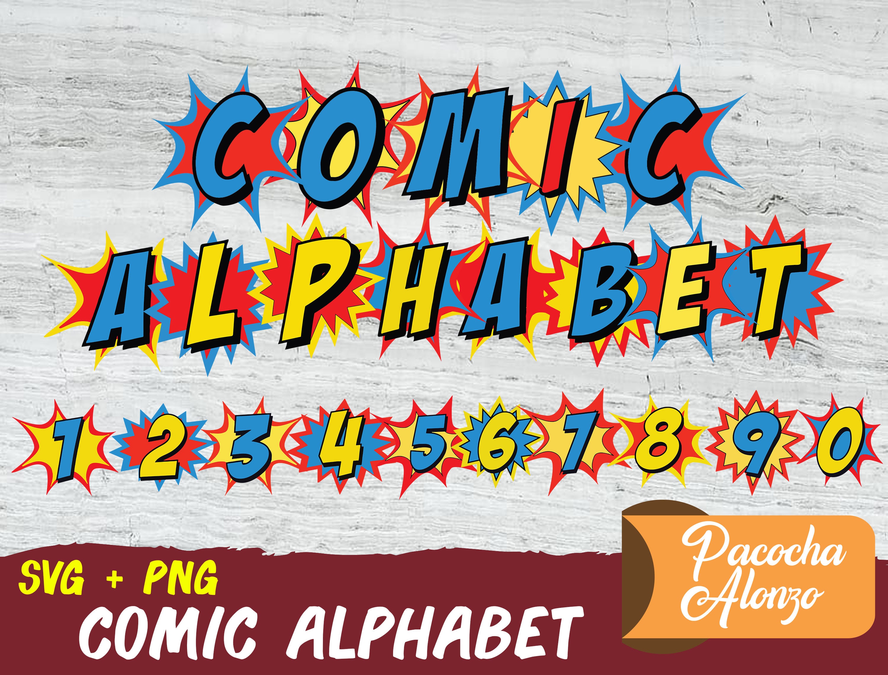 Comic Font Svgsuperhero Clipart Comic Alphabet Book Clip Art - Etsy