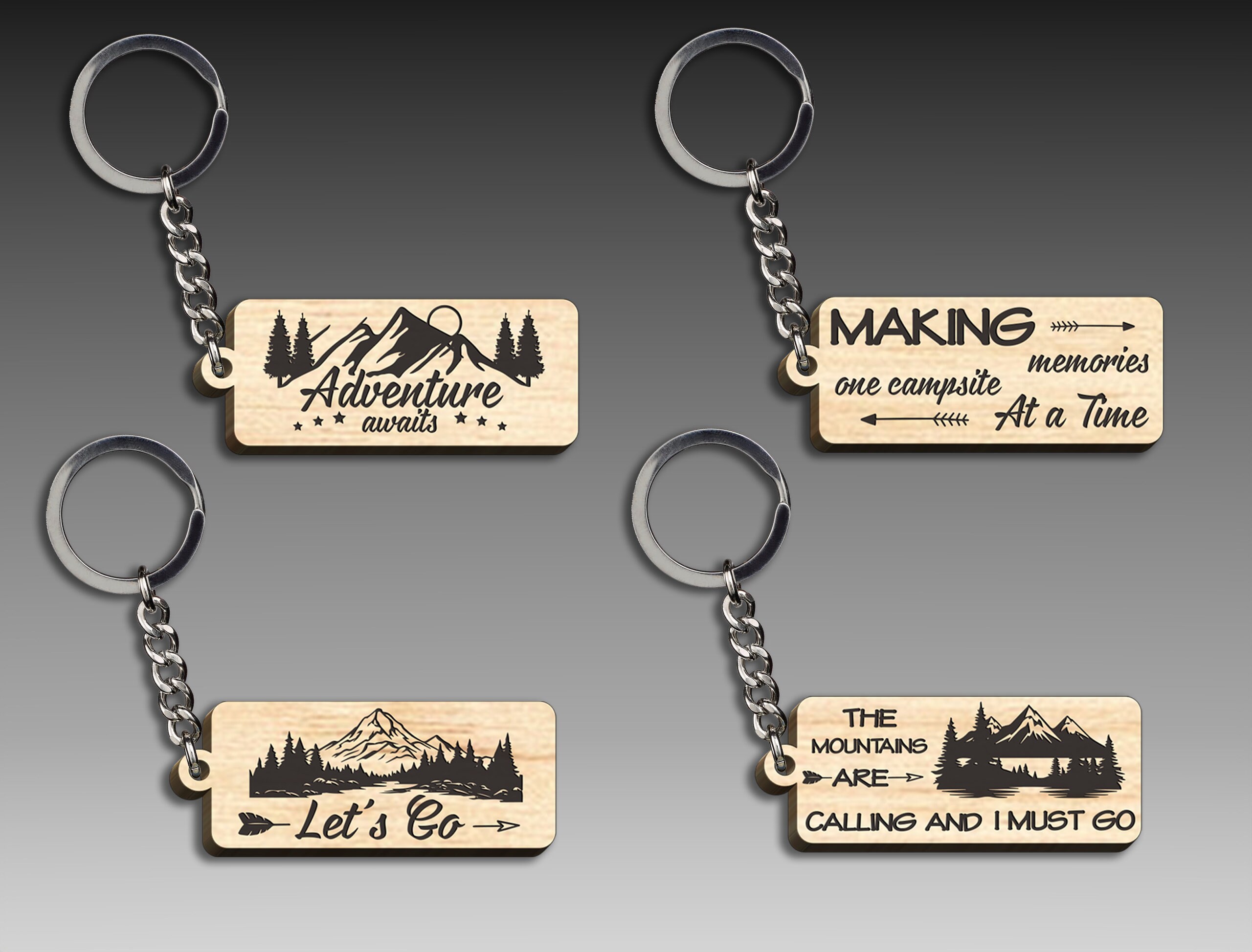 Adventures Keychain Lasercut Svg Bundle,vacation Keychain Svg,engraved ...