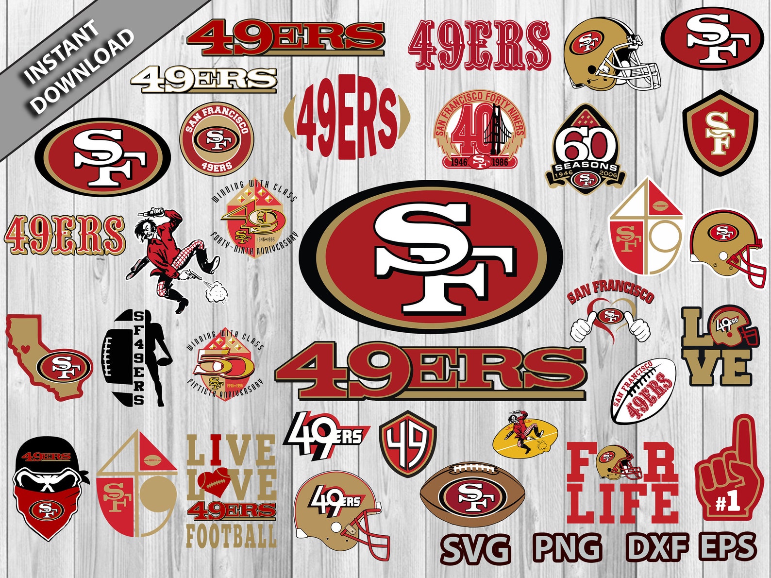 San Francisco 49ers Logo Svg NFL Football Team Svg SF 49ers | Etsy