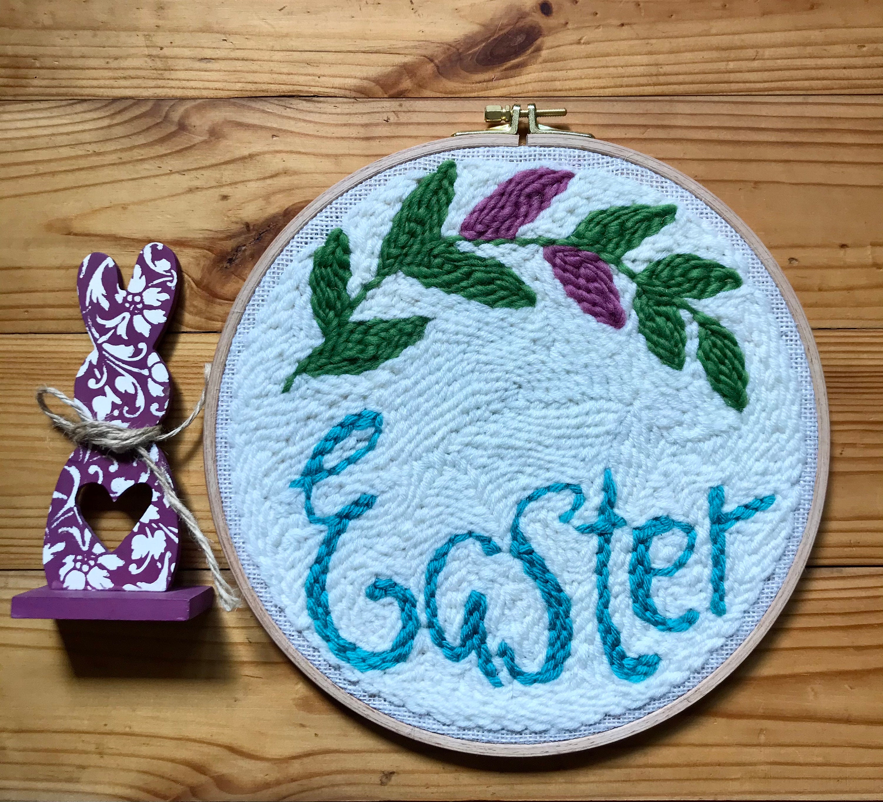 Easter Art Punch Needle Wall Hanging Embroidery Wall Art Modern Art ...
