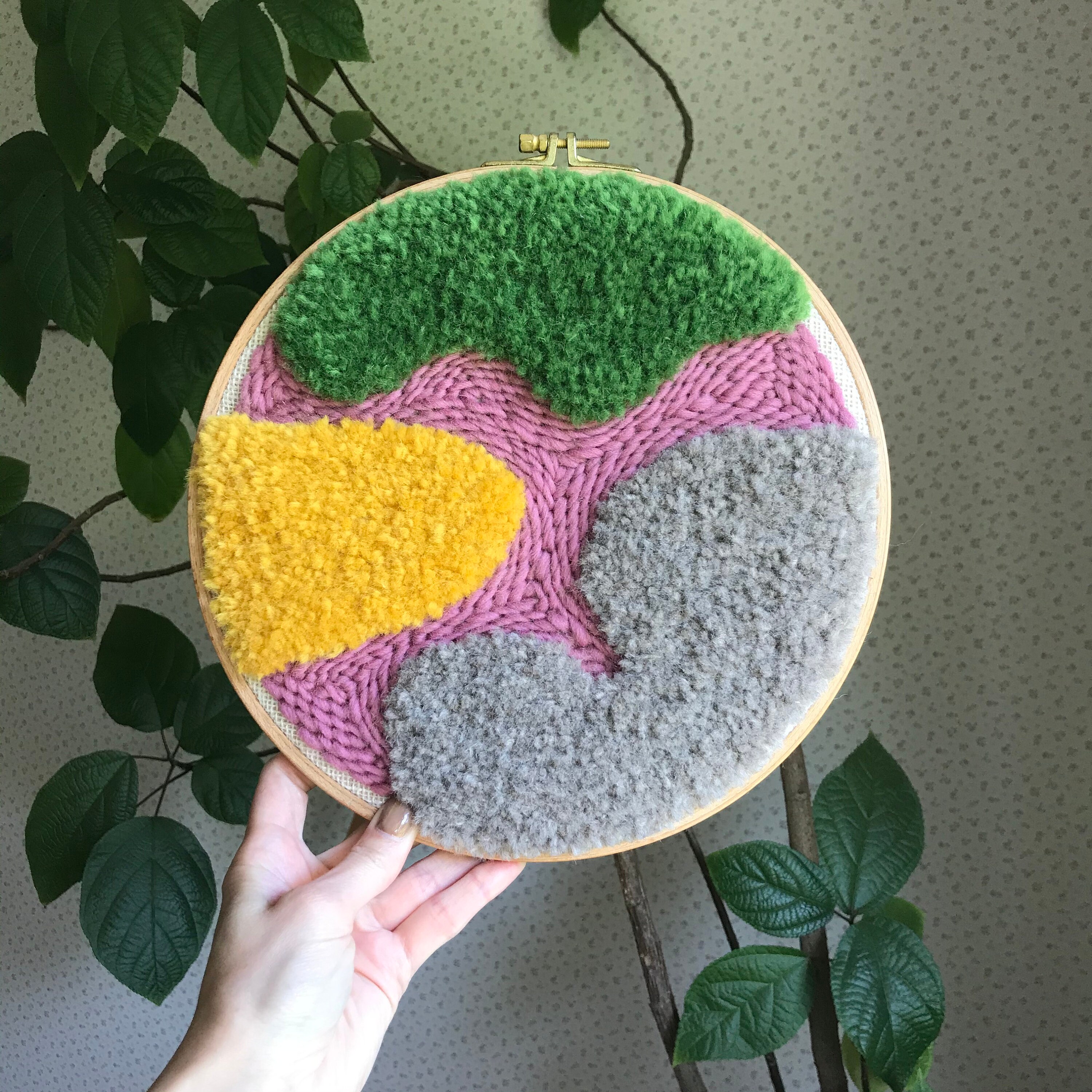 Abstract Art Geometric Art Punch Needle Wall Hanging - Etsy UK