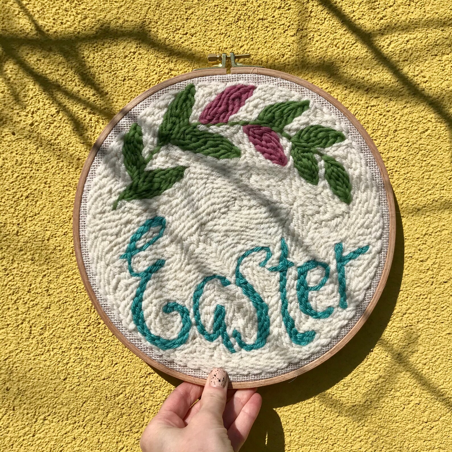 Easter Art Punch Needle Wall Hanging Embroidery Wall Art Modern Art ...
