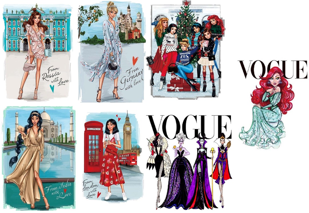 Disney Princess Modern Girl Heat Transfer DIY Clothing Mulan Jasmine ...