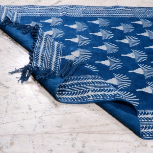 Natural Indigo Rug, Block Printed Rug, Cotton Area Rug, Home and Living ...