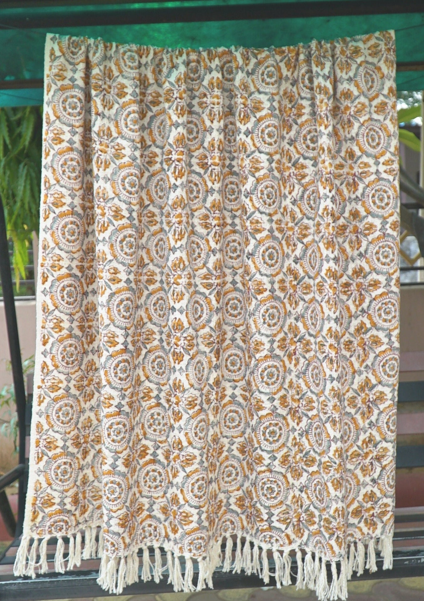 Beautiful Multicolor Hand Block Print Cotton Mudcloth Throw - Etsy