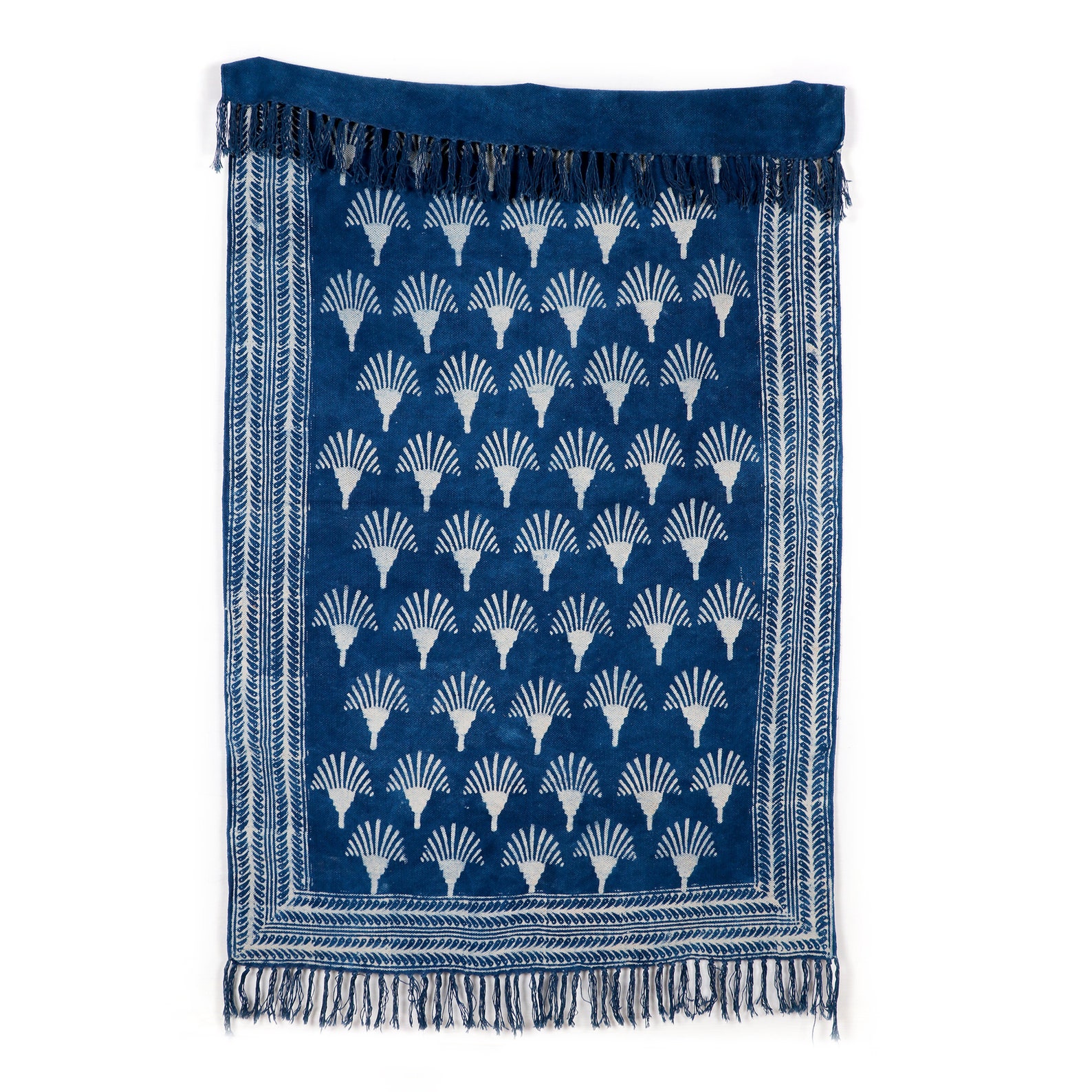 Natural Indigo Rug, Block Printed Rug, Cotton Area Rug, Home and Living ...