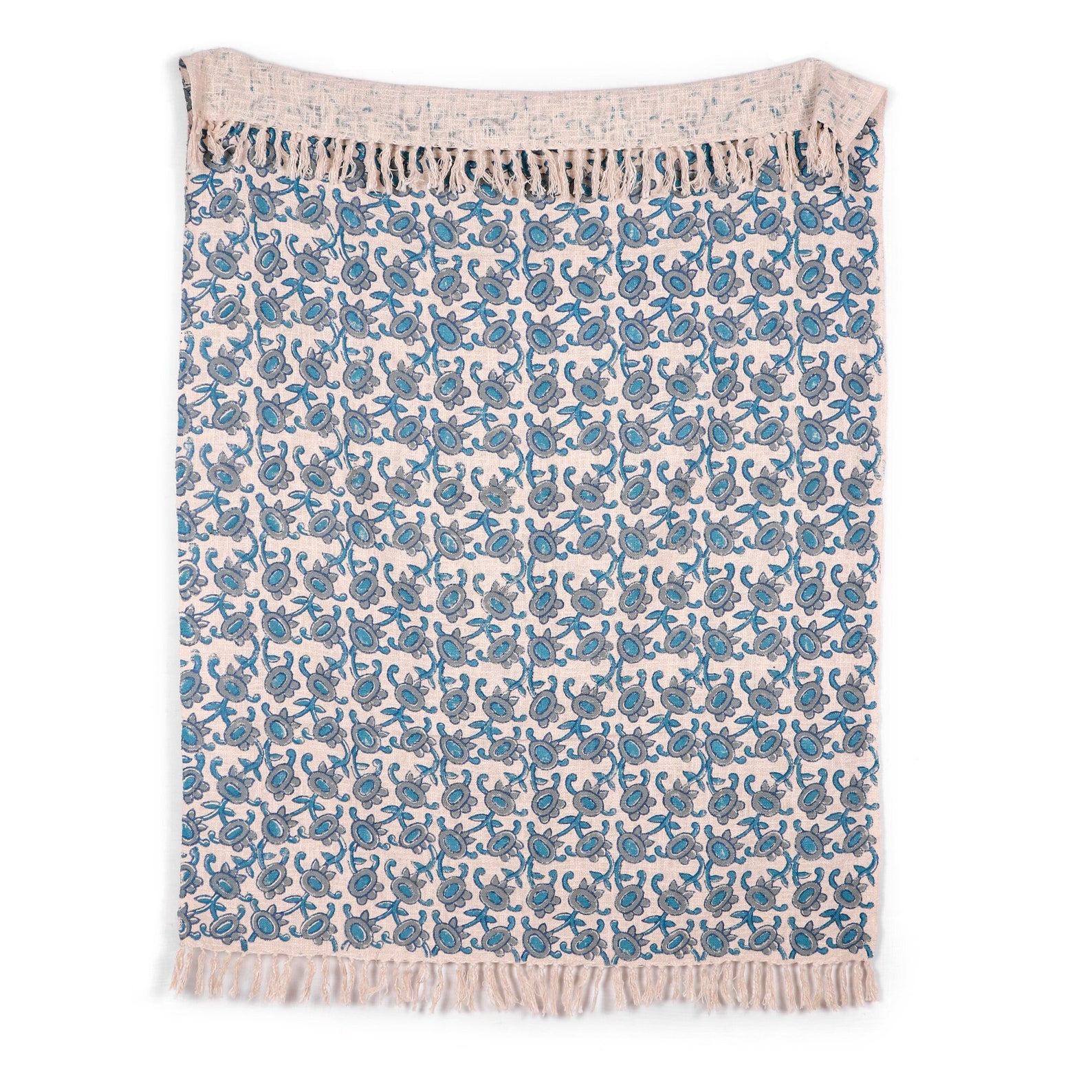 Block Print Throw/ Woven Throw/ Mud Cloth Throw/ Tassel Throw/ - Etsy
