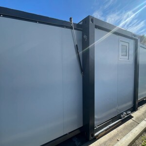 20 Ft. X 19 Ft. X 8 Ft. Expandable Metal Storage Shed With Glass French ...