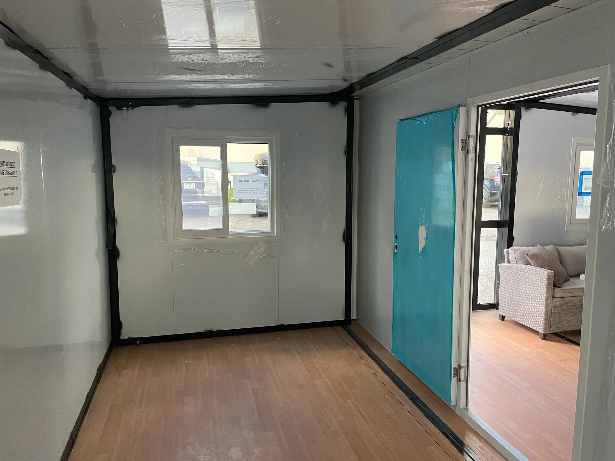 20 Ft. X 19 Ft. X 8 Ft. Expandable Metal Storage Shed With Glass French ...