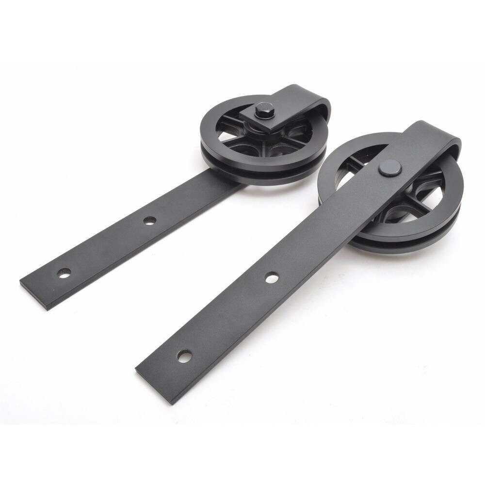 96 In. Matte Balck Wheel Sliding Door Track and Hardware Set - Etsy