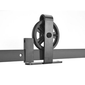 79 In. Vintage Industrial Steel Wheel Sliding Barn Wood Door Hardware ...