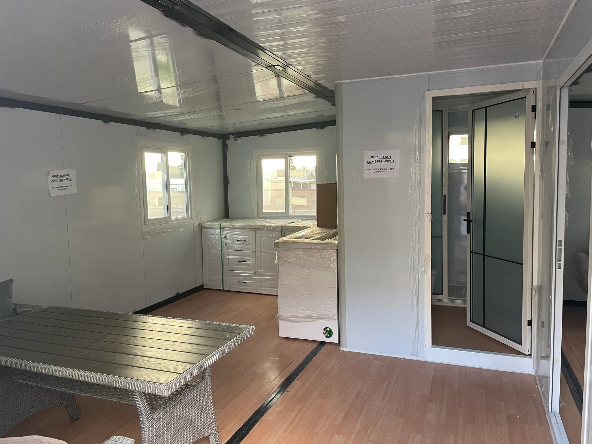 20 Ft. X 19 Ft. X 8 Ft. Expandable Metal Storage Shed With Glass French ...